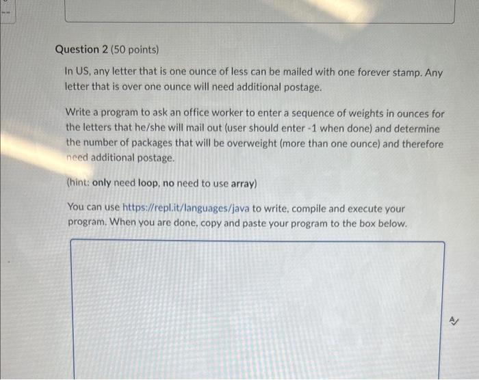 Solved Question 2 ( 50 points) In US, any letter that is one | Chegg.com