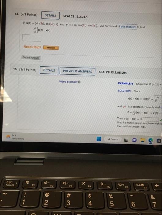 Solved If u(t)=(sin(3t),cos(2t),t) and | Chegg.com