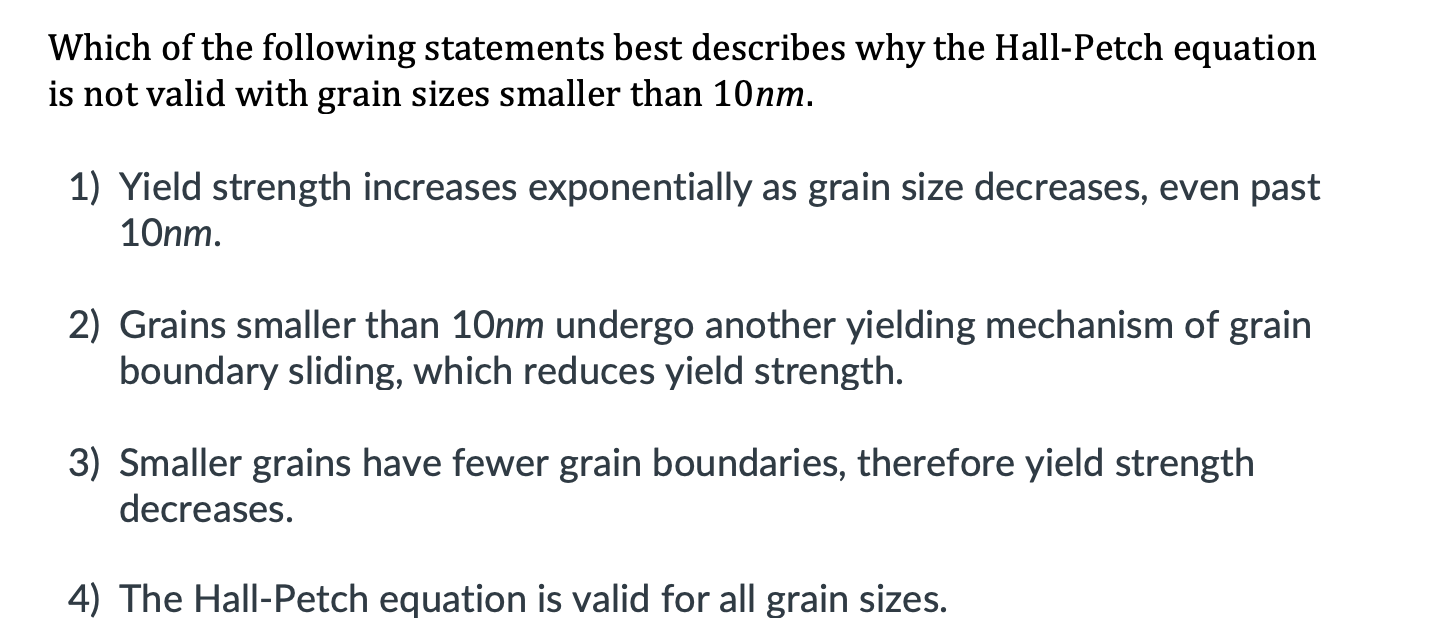 Solved Which of the following statements best describes why | Chegg.com
