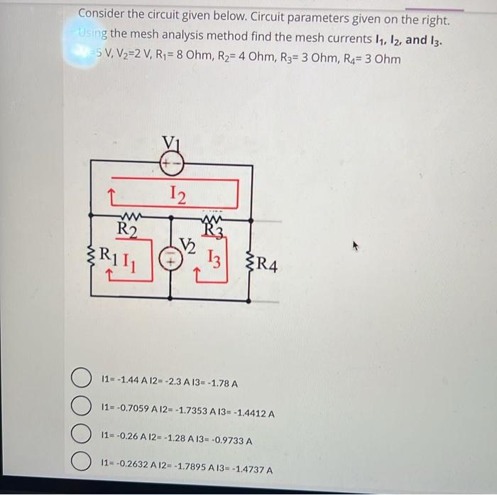 Solved Consider the circuit given below. Circuit parameters | Chegg.com