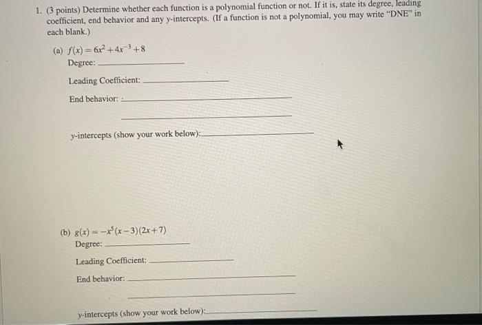 Solved 3 Points Determine Whether Each Function Is A