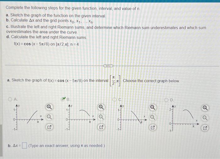 Solved Complete the following steps for the given function, | Chegg.com