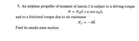 Solved 7. An airplane propeller of moment of inertia I is | Chegg.com