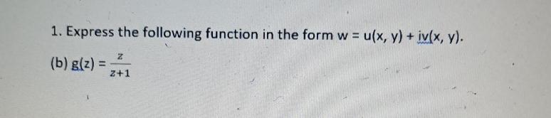 Solved Express the following function in the form | Chegg.com