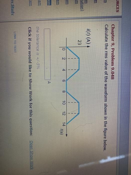 Solved JRCES Chapter 9, Problem 9.048 Calculate the rms | Chegg.com