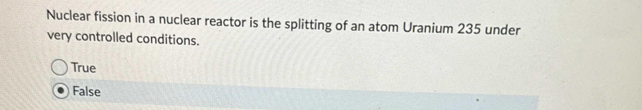 Solved Nuclear fission in a nuclear reactor is the splitting | Chegg.com