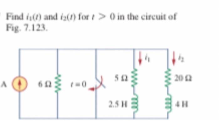 Solved Find i1(t) and i2(t) for t>0 in the circuit of Fig. | Chegg.com
