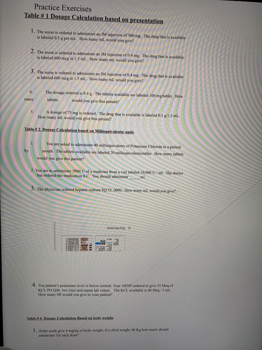 Solved 1. An oral tablet has strength of 0.25 mg. The order | Chegg.com