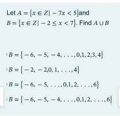 Solved Let A={xinZ|-7x