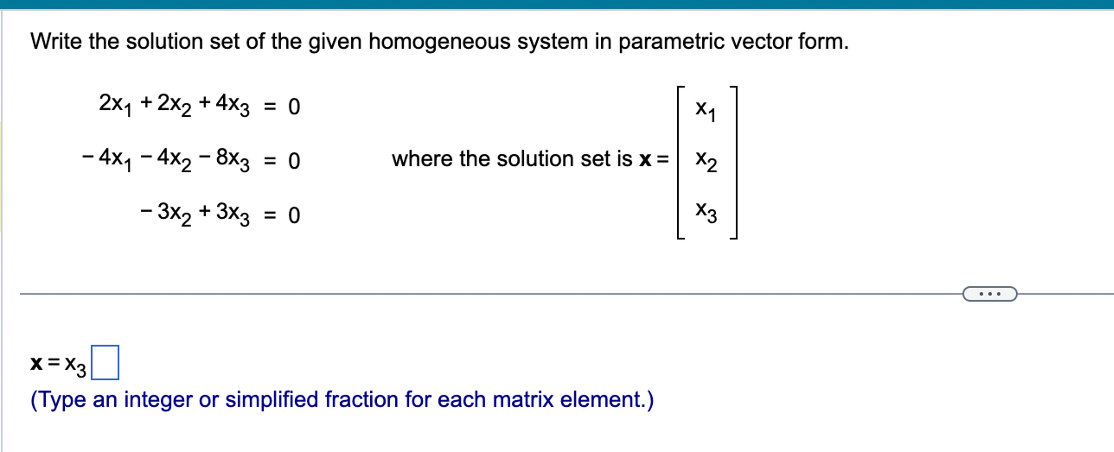 Solved Write the solution set of the given homogeneous | Chegg.com