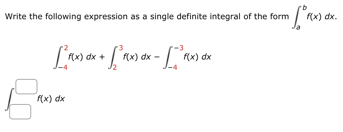 Solved Write the following expression as a single definite | Chegg.com