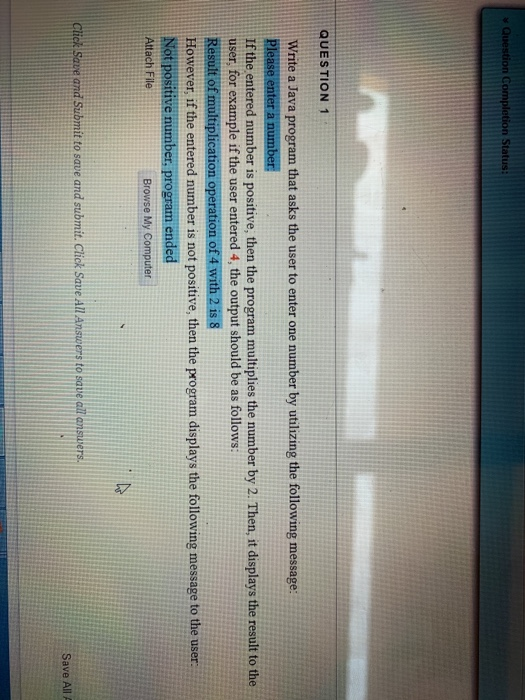 Solved Question Completion Status Question 1 Write A Java 4191