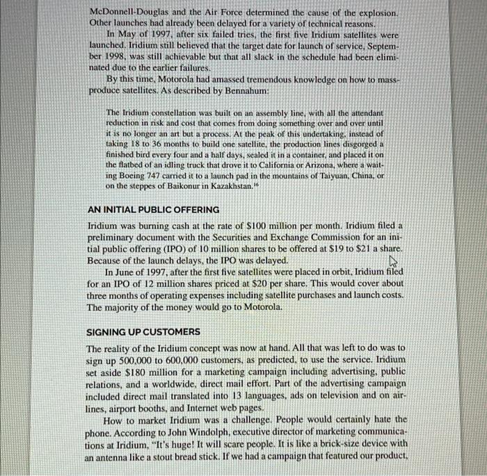 The Rise, Fall, and Resurrection of Iridium: A | Chegg.com