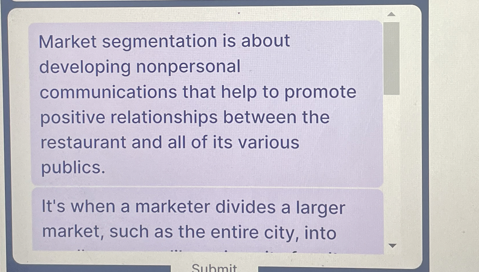 Solved Market segmentation is aboutdeveloping | Chegg.com