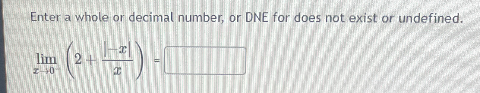 Solved Enter a whole or decimal number, or DNE for does not | Chegg.com