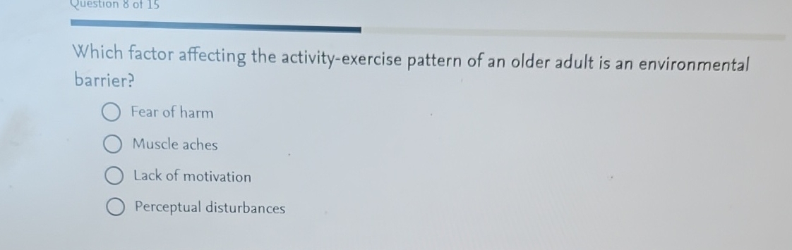 Solved Which factor affecting the activity-exercise pattern | Chegg.com