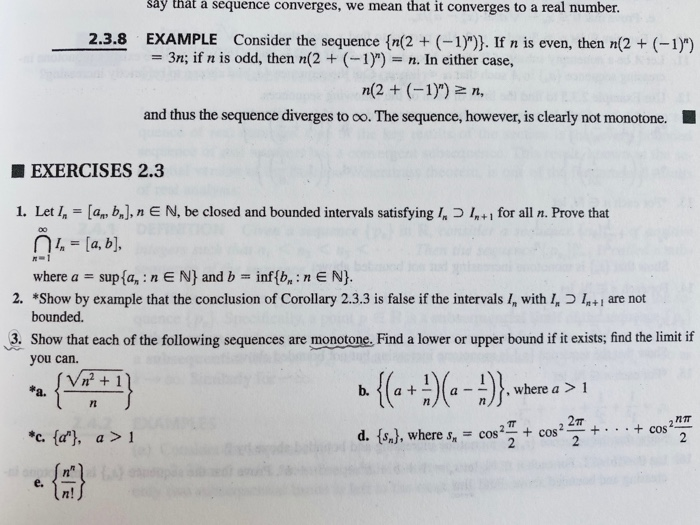 Solved 1. Prove Theorem 2.2.1(a). 2. Let {an) and (b) be | Chegg.com