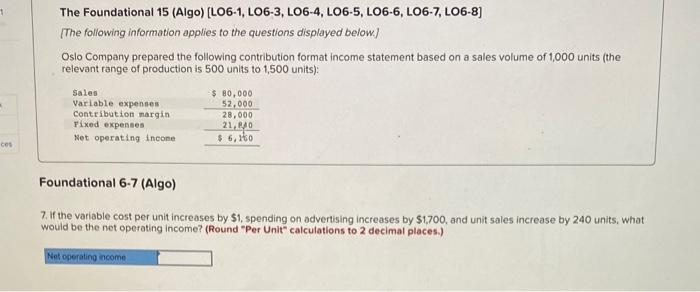 Solved The Foundational 15 (Algo) [ LO6-1, LO6-3, LO6-4, | Chegg.com