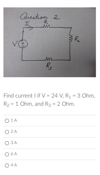 Solved Find current I if V=24 V,R1=3Ohm, R2=1Ohm, and | Chegg.com