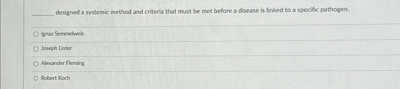 designed a systemic method and criteria that must be | Chegg.com