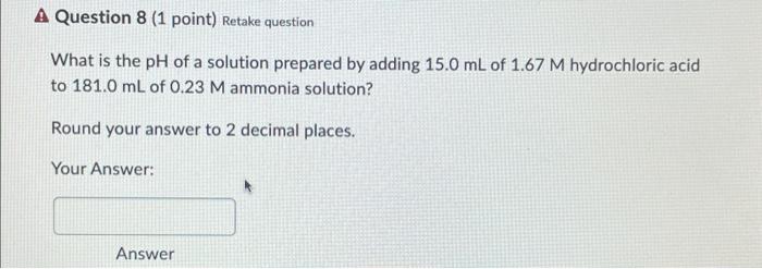 Solved What is the pH of a solution prepared by adding 15.0 | Chegg.com