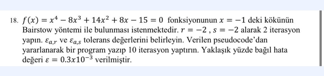 Solved f(x)=x4-8x3+14x2+8x-15=0 ﻿fonksiyonunun x=-1 ﻿deki | Chegg.com