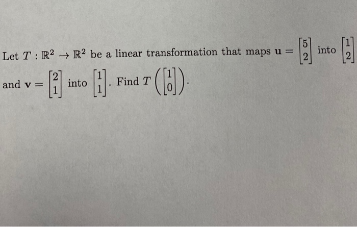 Solved ſil Let T: R2 + R2 be a linear transformation that | Chegg.com