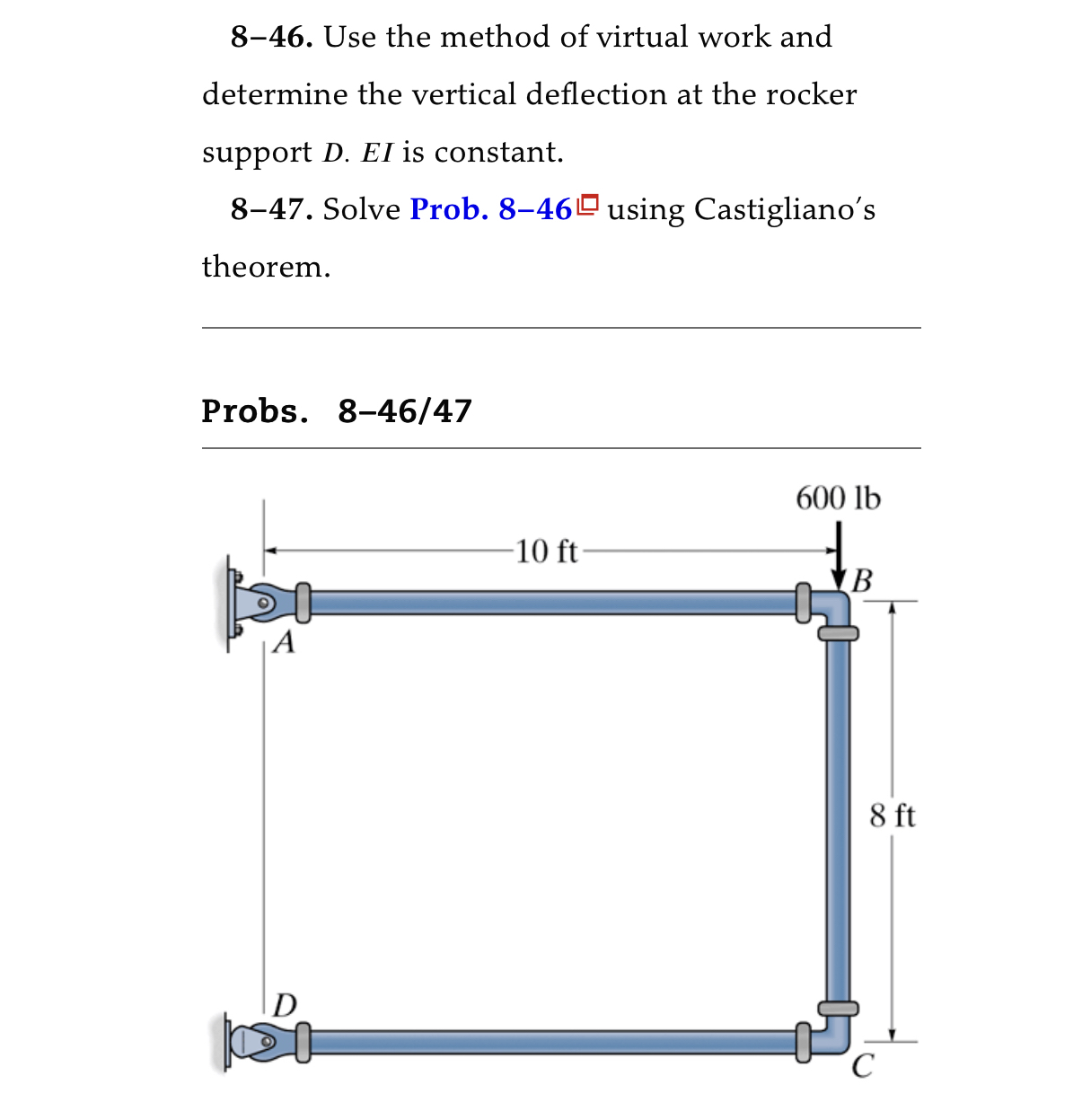Solved 8-46. ﻿Use the method of virtual work and determine | Chegg.com