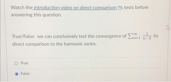 Solved Watch the introduction video on direct comparison | Chegg.com