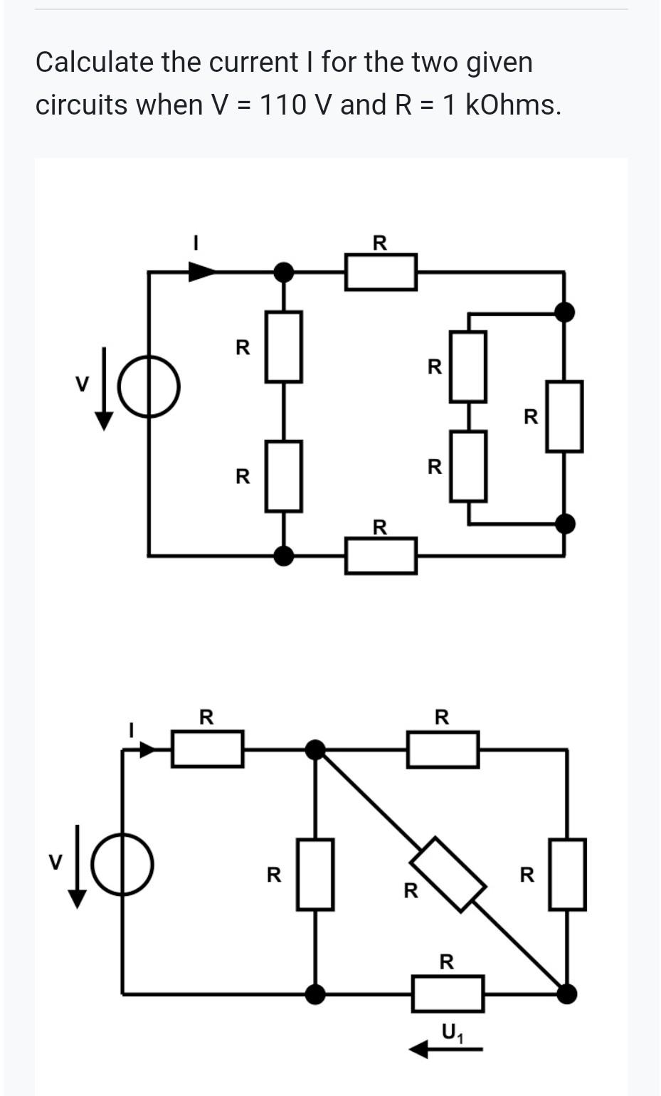 Solved Calculate the current I for the two given circuits | Chegg.com