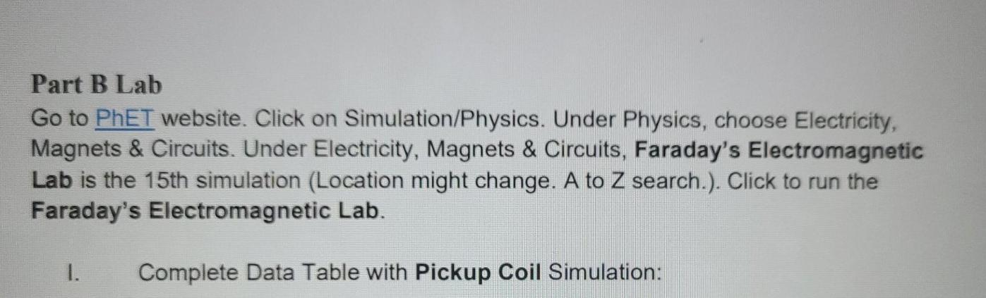 Solved Part B Lab Go to PhET website. Click on | Chegg.com