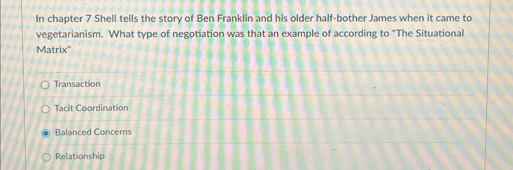 Solved In chapter 7 ﻿Shell tells the story of Ben Franklin | Chegg.com