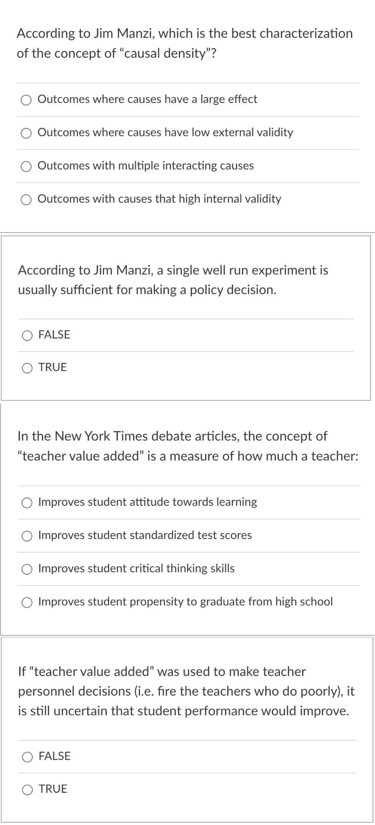 Solved According to Jim Manzi, which is the best | Chegg.com
