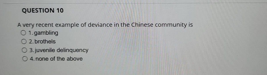 Solved QUESTION 10A very recent example of deviance in the | Chegg.com