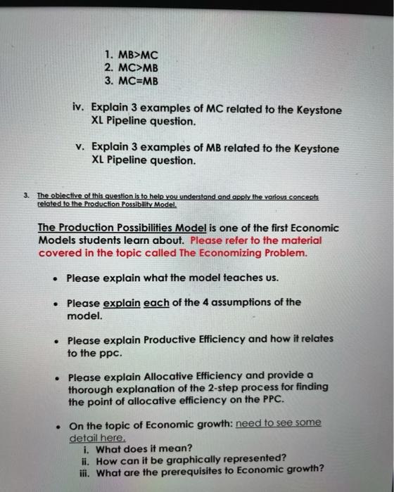 Solved 1. MB>MC 2. MC>MB 3. MC=MB iv. Explain 3 examples of | Chegg.com