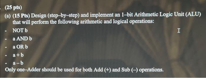 Solved (25 pts) (a) (15 Pts) Design (step-by-step) and | Chegg.com Solved (25 pts) (a) (15 Pts) Design (step-by-step) and | Chegg.com