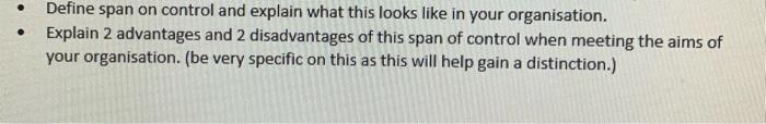Solved - Define span on control and explain what this looks | Chegg.com