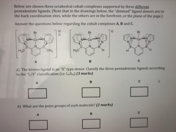Solved Below are shown three octahedral cobalt complexes | Chegg.com