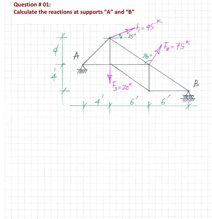 Solved Question \# 01: Calculate the reactions at supports " | Chegg.com