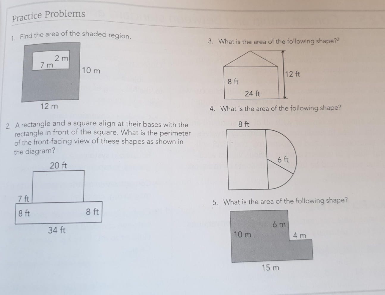 Solved Practice ProblemsFind the area of the shaded | Chegg.com