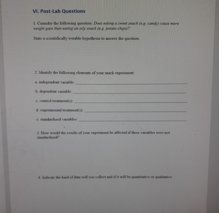 Solved VI. Post-Lab Questions 1. Consider the following | Chegg.com