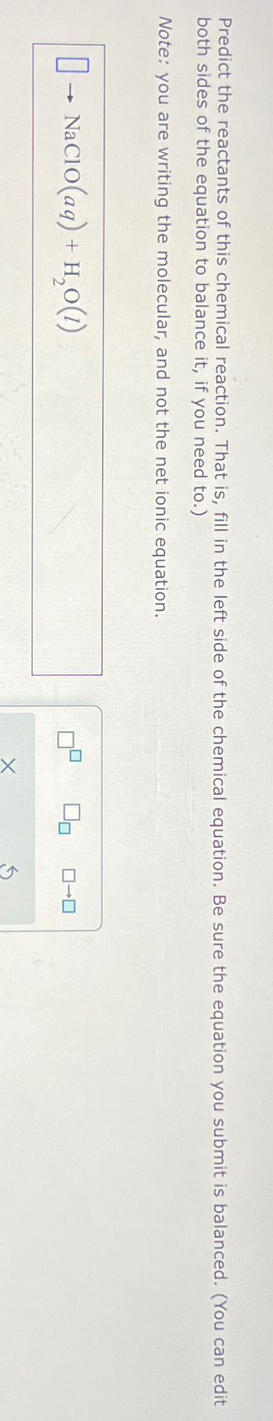 Solved Predict the reactants of this chemical reaction. That | Chegg.com