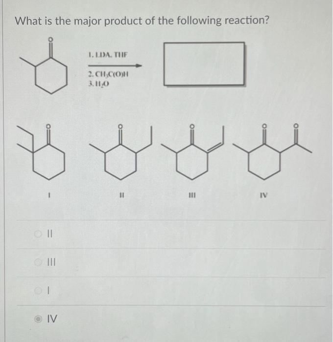 Solved What is the major product of the following reaction? | Chegg.com