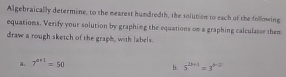 Solved Algebraically determine, to the nearest hundredth, | Chegg.com