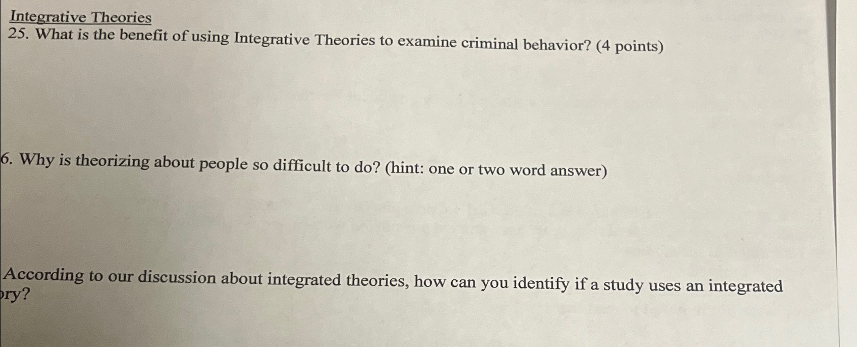 Solved Integrative Theories25. ﻿What is the benefit of using | Chegg.com
