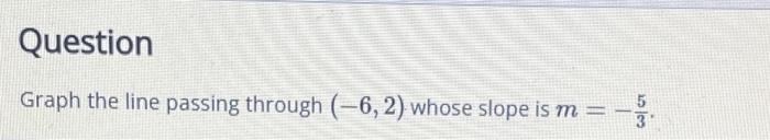 Solved Question Graph the line passing through (-6,2) whose | Chegg.com
