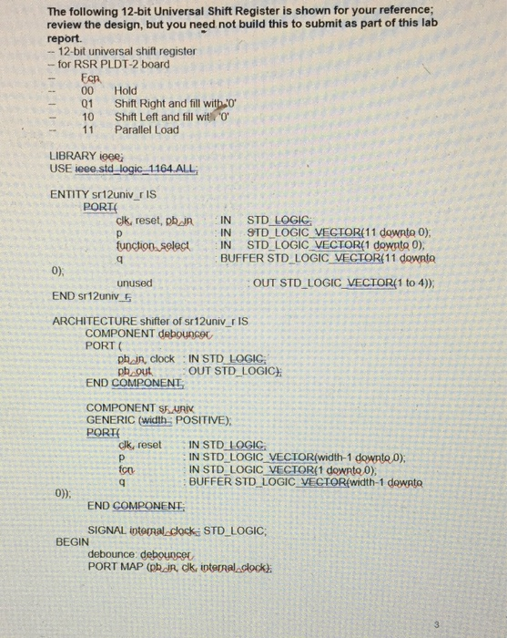 Experiment 10 Shift Registers Objectives • Upon | Chegg.com