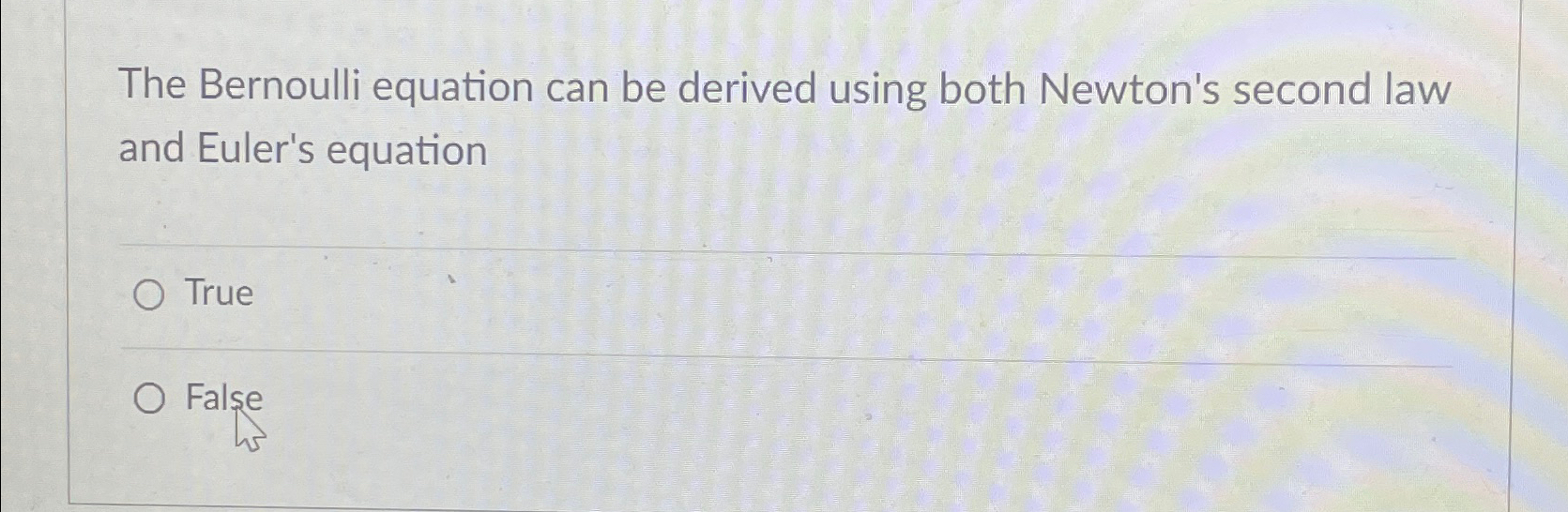 Solved The Bernoulli equation can be derived using both | Chegg.com