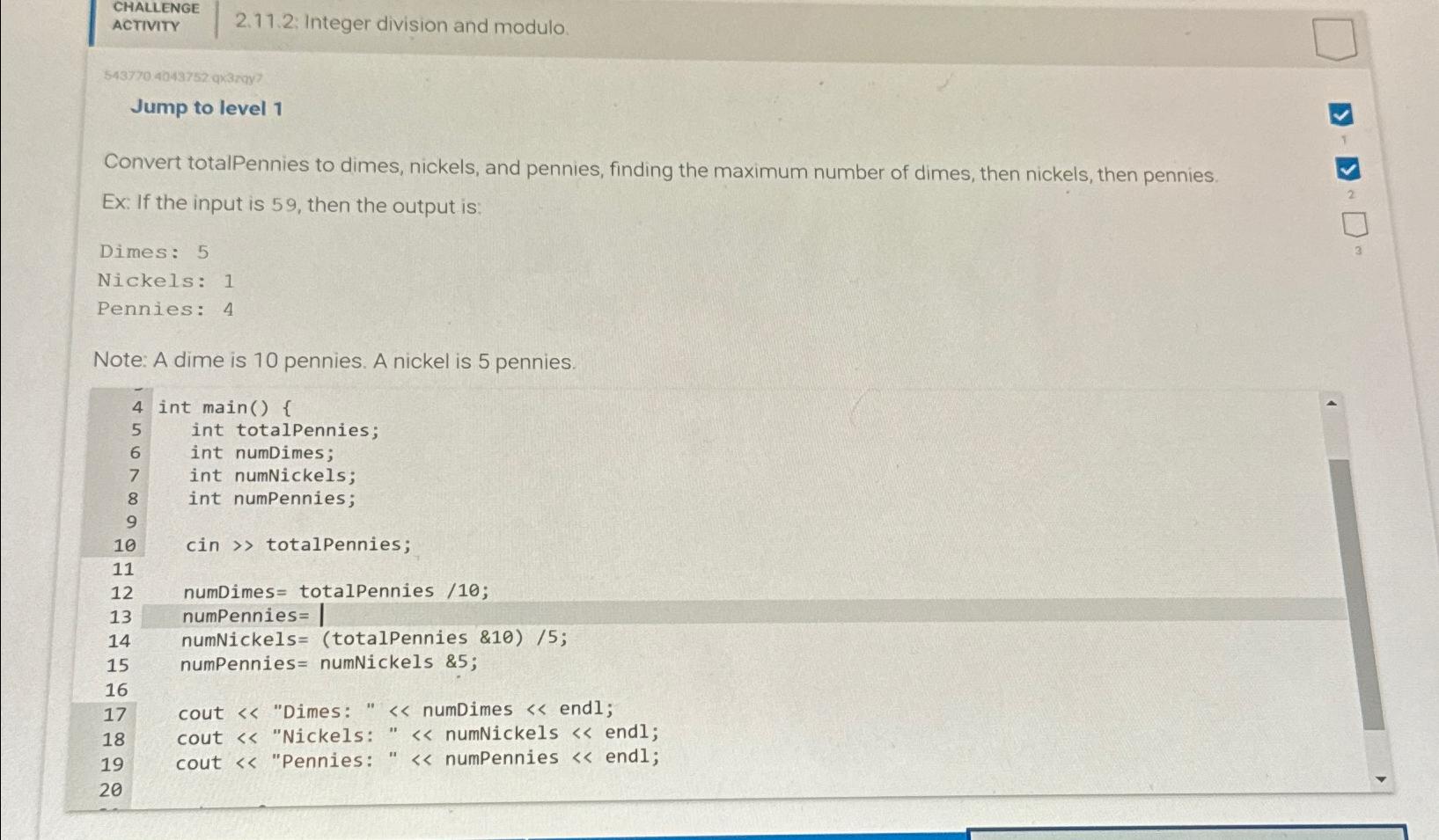 Solved Challengeactivity2112 Integer Division And 