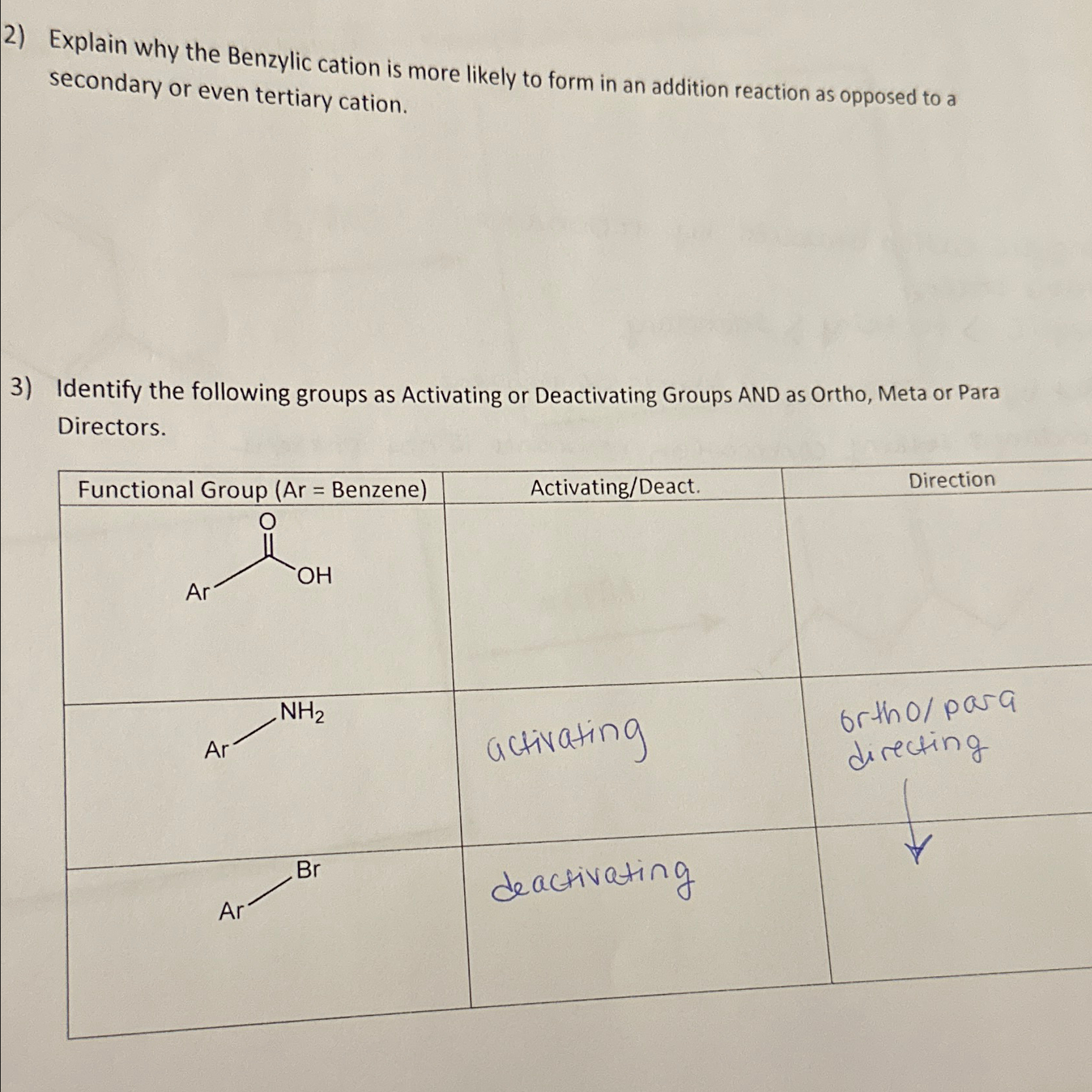 Solved Explain Why The Benzylic Cation Is More Likely To